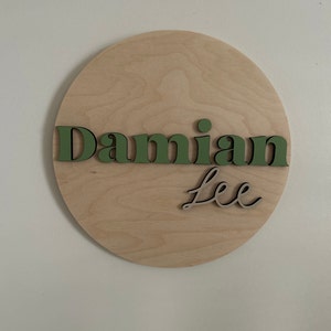Customized Baby Name Sign, 12-36 Inch, Baby Shower, Round Plaque ...