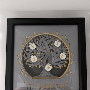Customizable 3D Family Tree Shadow Box Svg, Custom Names Shadow Box ...
