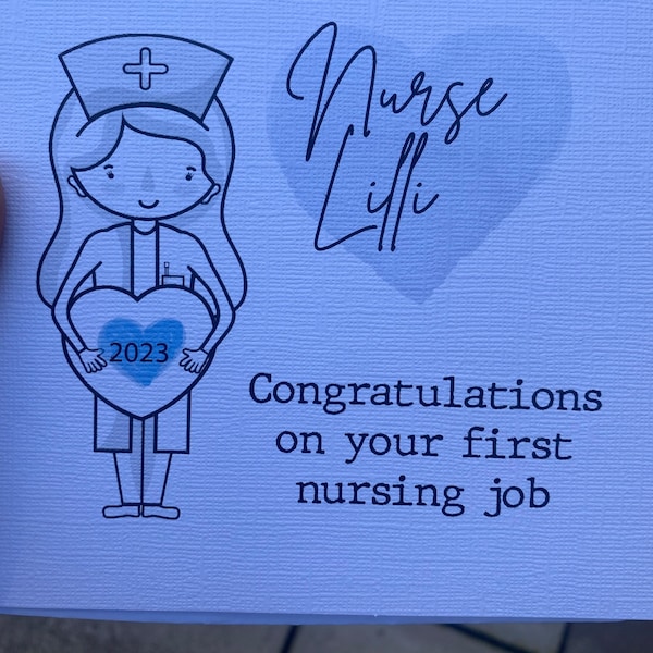Congratulations on First Nursing Job, Personalised Nurse Card, Card for ...
