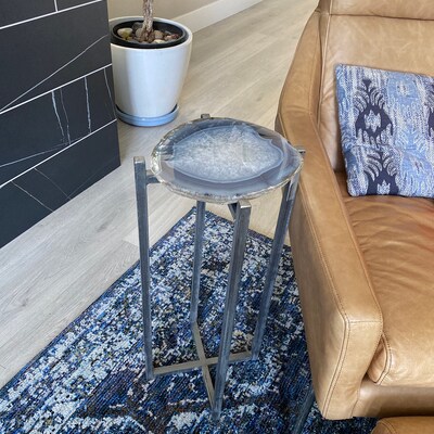 Agate Side Table-natural Stone End Table-handmade Bedside Table-agate ...