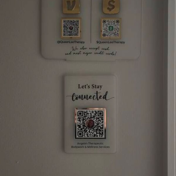 Mini QR Code Social Media Display Sign Social Media QR Code Sign Beauty ...