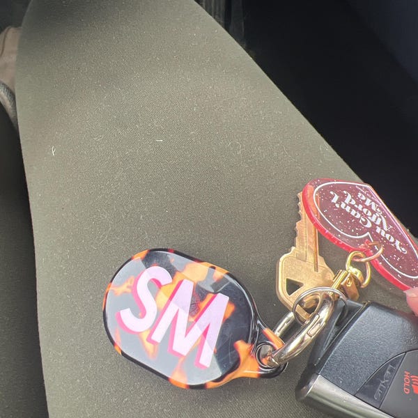 Monogram Tortoise AirTag Case | Personalized Large Initials Hard ...