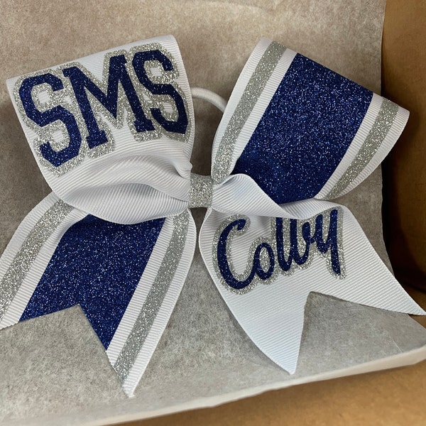 The ULTIMATE Custom Glitter Monogrammed Cheer Bow - Etsy