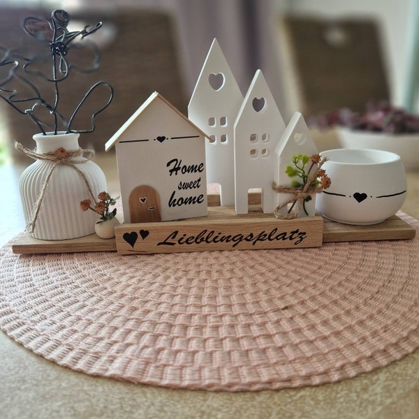 Deko Set home Wohnen Lieblingsplatz Frühling Geschenk Kerze Häuschen ...