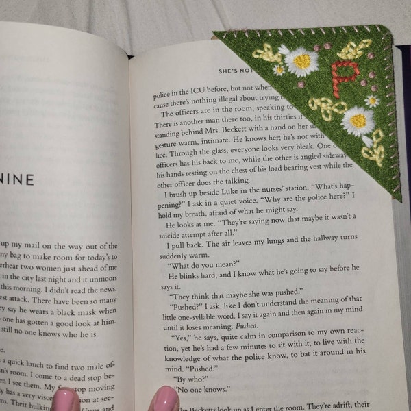 Handmade Embroidered Corner Page Bookmark, A to Z Letters Personalized ...