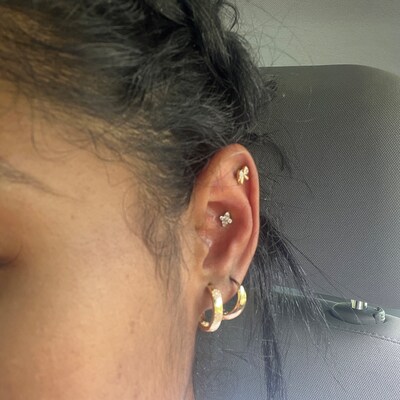 ASTM F136 Pear Star Titanium Conch Earring, Conch Labret, Internally ...