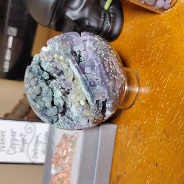 Grape Agate Sparkling Sphere Crystal Ball Indonesia Treasure Rare ...