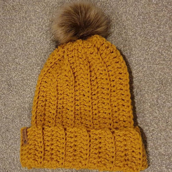 Crochet Pattern / Easy Adult Beanie Made From Rectangle / Beginner ...