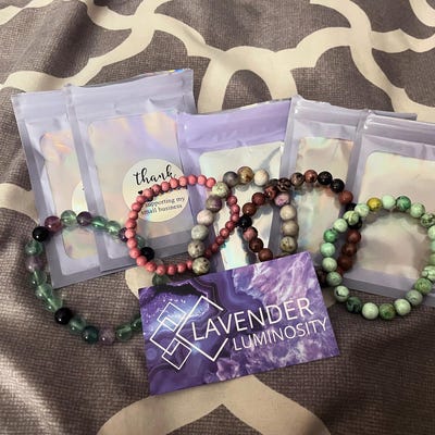 Ice Rhodonite Bracelet, Rose Rhodonite, Sakura, Cherry Rain, Round Bead ...