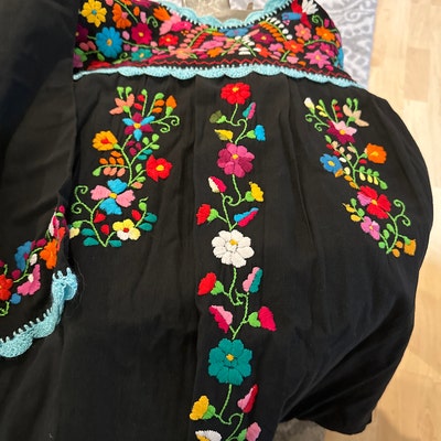 Mexican Embroidered Top, Size S,M,L,XL,XXL, Blouse Oaxaca, Mexican Tops ...