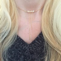 Stassi's Signature Design "the Pearl Chain Choker" 14k Gold Gold Filled ...