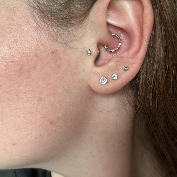 Daith Jewelry Earring, Simple Titanium Minimalist Daith Jewelry, Small ...