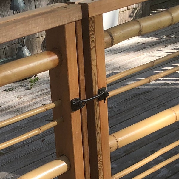 4 Inch EYE & HOOK BOLT Lock Cast Iron Black Powder Coated Gate Barn ...