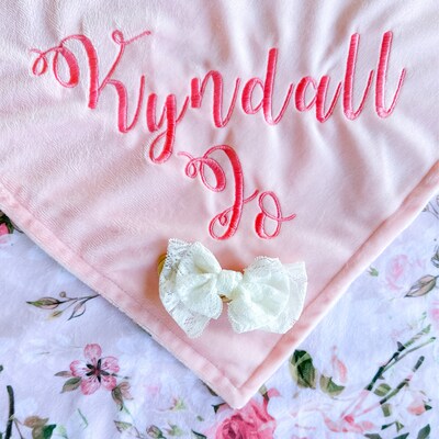 Personalized Baby Blanket, Floral Blanket for Girl, Floral Minky ...