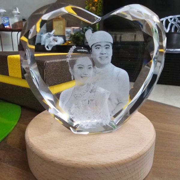 3D Crystal Photo, Custom 3D Crystal Photo Cube, Custom Photo Gift ...