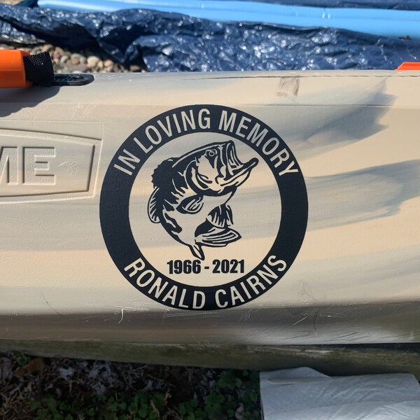 In Loving Memory Bass Vinyl Decal Name Years Custom Personalized ...