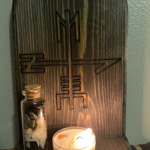Protection Stave Tealight Candle Holder Odin Witch Pagan - Etsy