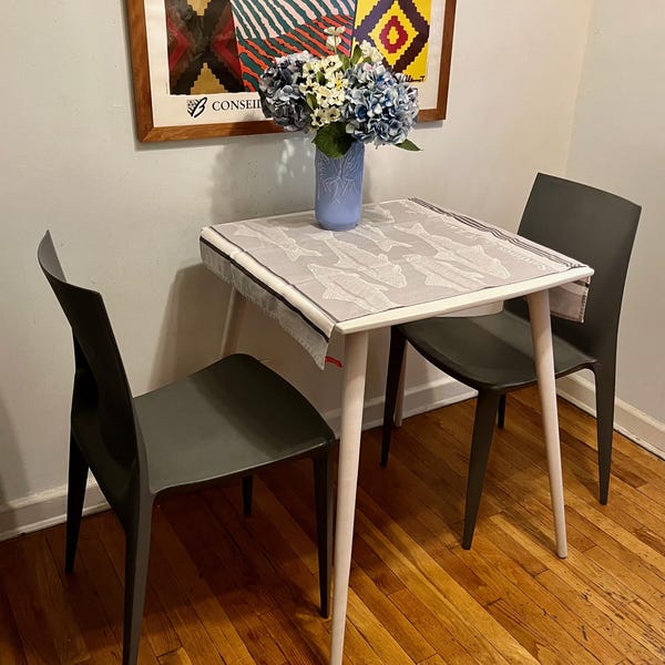 Square Oak Wood Dining Table, Mid Century Modern Rustic Dine Table ...