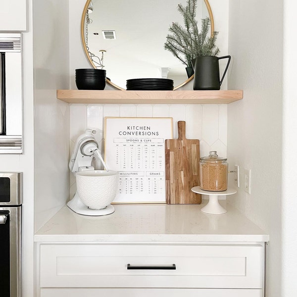 Kitchen Conversion Chart Printable Wall Art, Kitchen Conversions Sign ...