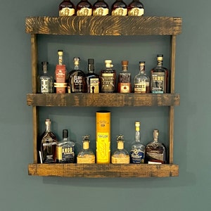 Home Bar Shelves Bourbon Barrel Rustic Furniture - Etsy