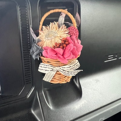 Handmade Mini Natural Dried Flower Bouquet rosy Car - Etsy