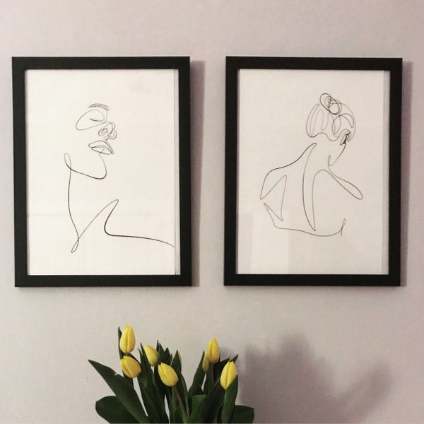 Woman Line Abstract, Single Line Print, One Line Drawing Wall Art ...