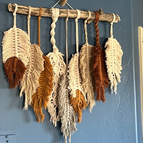 The Lauryn Macrame Feathers - Etsy