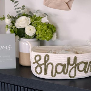 Personalized Name Basket With Flower Monogrammed Basket - Etsy