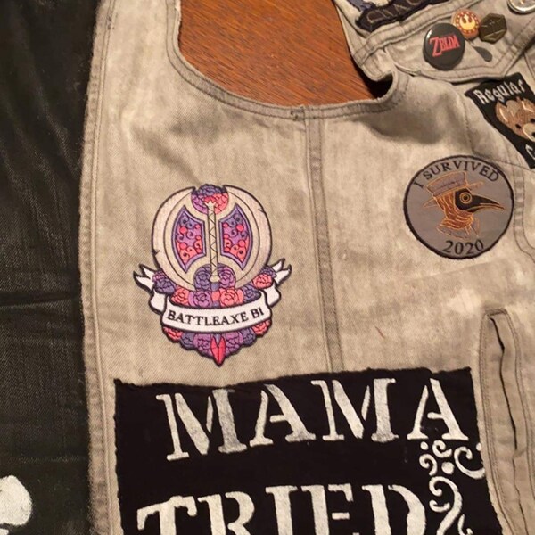 PREORDER: Battleaxe Bi Embroidered Patch - Etsy