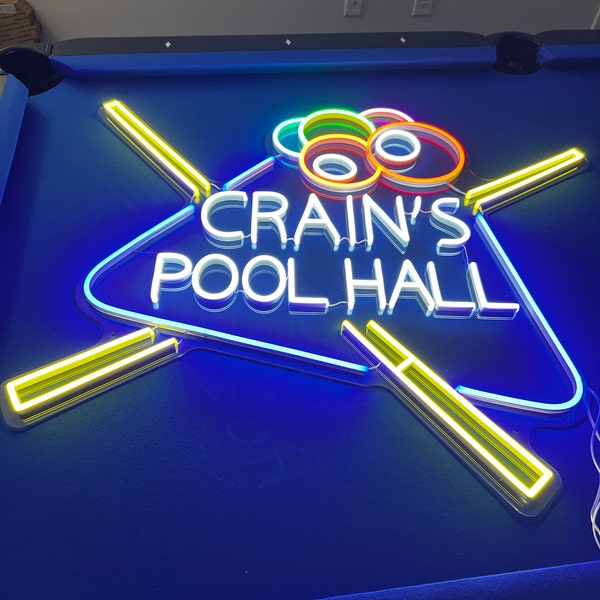Pool Hall Neon Sign Pool Hall Led Sign Billiards Led Light Custom Neon ...