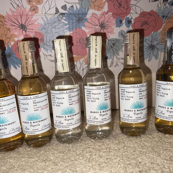 We've Tied the Knot Wedding Shot Labels, Engagement Party Favors ...