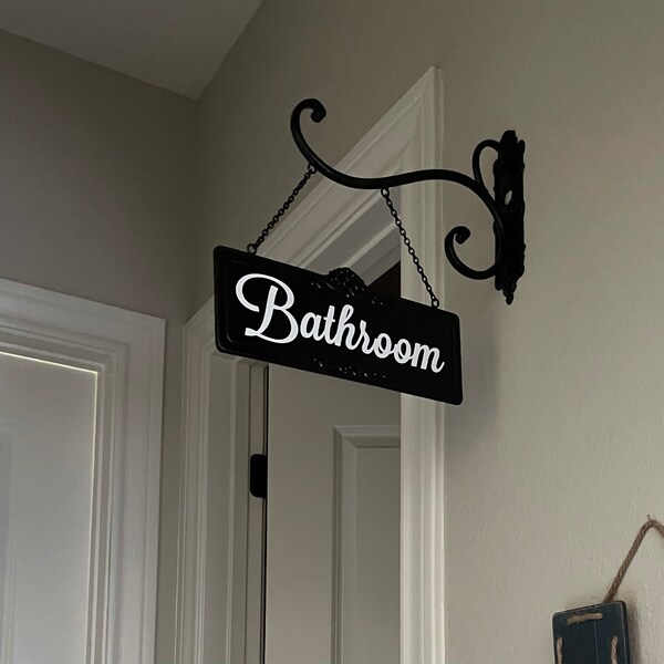 2-sided 4.5" X 11" Rectangular Metal Room Sign and Bracket With Custom ...
