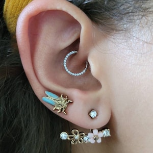 16G Opalite Three Dragon Eyebrow Ring/rook Barbell/eyebrow | Etsy