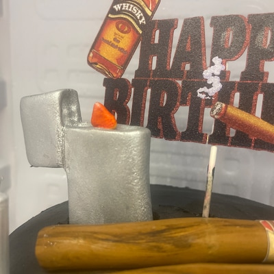 Fondant Cigar Cake Topper Fondant Humidor Cigar Topper Cigar Theme ...