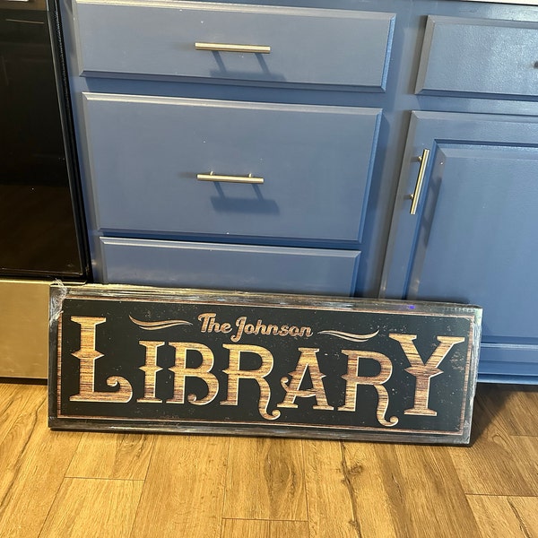 Custom Library Sign Reading Corner Sign Bookshelf Sign Teacher Gift ...