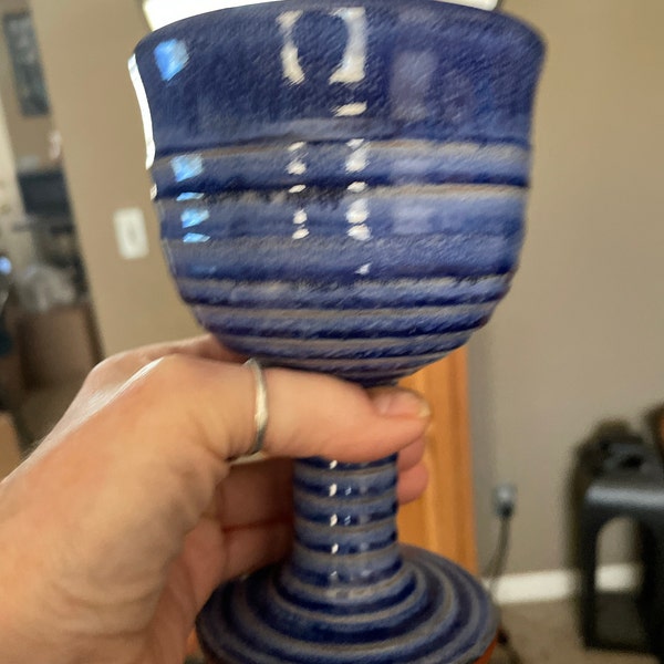 Ceramic Jewish Hand Washing Cup With 2 Handles, Blue Pottery Negel ...