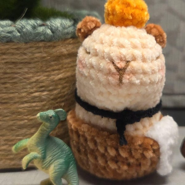 Crochet Capybara in A Bath Keychain, Amigurumi Capybara, Crochet Funny ...