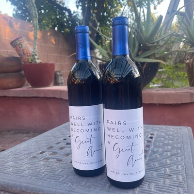 Baby Announcement Wine Labels Personalized Pregnancy - Etsy