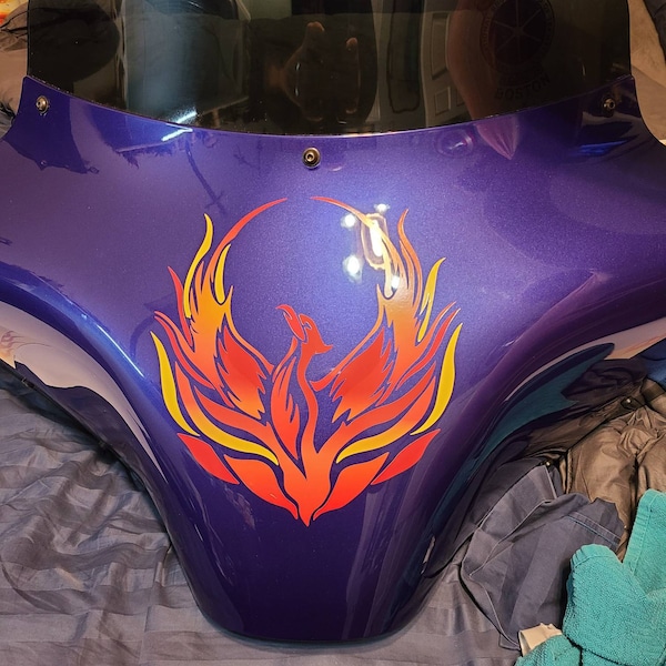 Decal Sticker Phoenix Rising From the Fire Flamed Fantasy Easy Rider ...