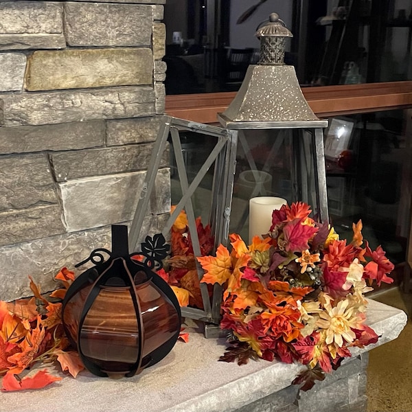 Fall Decor Pumpkin Lantern With Firefly Fairy Lights, Autumn ...