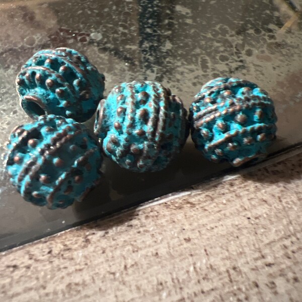 12mm Ornate, Bumpy Beads, Rustic, Patina, Mykonos Casting Beads (2 ...