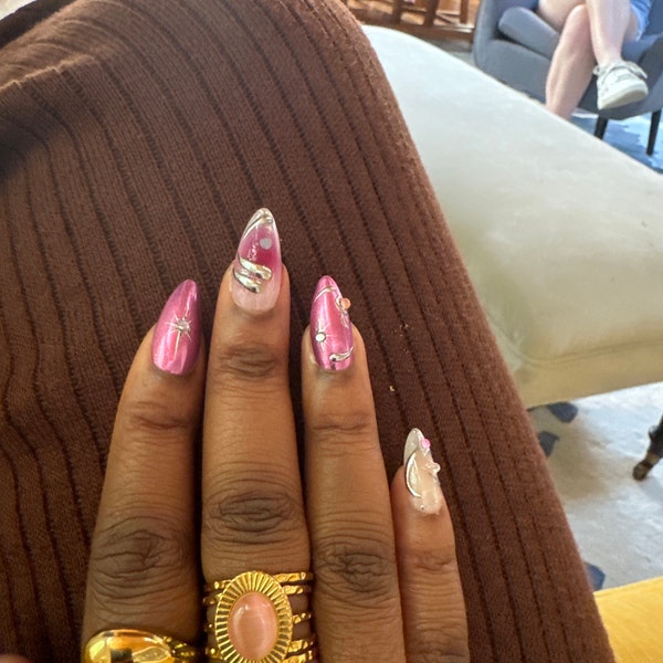 Acubi-style Press on Nails | Jelly Purple Nail | 3D Freestyle ...