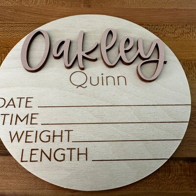 Baby Announcement Sign With Birth Stats Footprint Sign for Newborn Baby ...