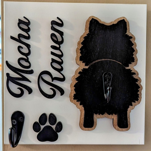 2 Layered Black Shiplap Pet Leash Holder to Keep Your Pup's Gear Tidy ...