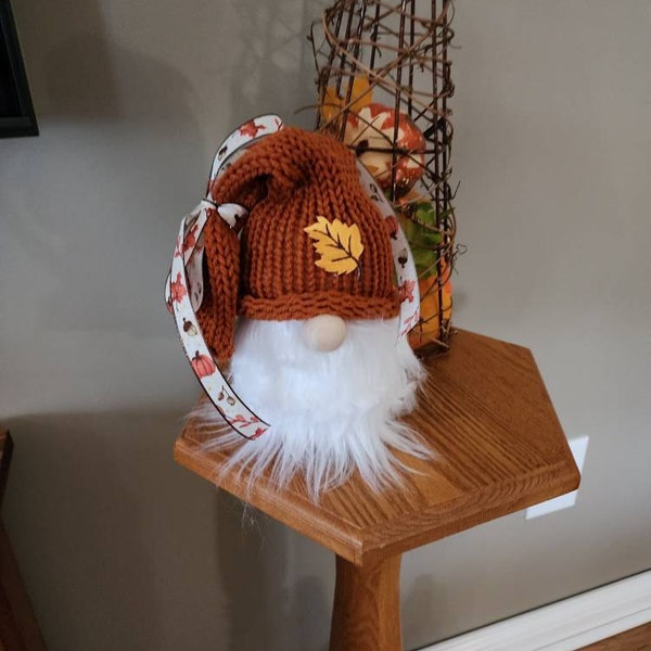 Fall Gnome, Autumn Gnome, Pumpkin Gnome. Farmhouse Decor, Knitted ...