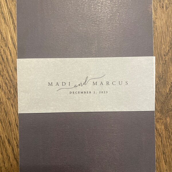 Personalized Vellum Belly Band for Wedding Invitations - Printed Belly ...