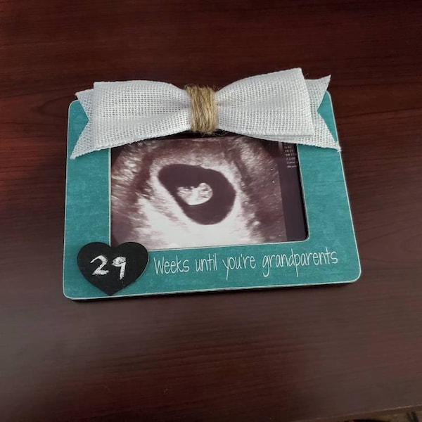 Baby Announcement New Grandparents Parents Baby Countdown Frame for ...