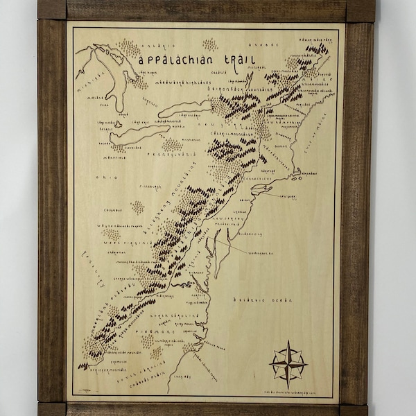 APPALACHIAN TRAIL Map Print Trail Map Minimalist Map Art Wall Art Art ...