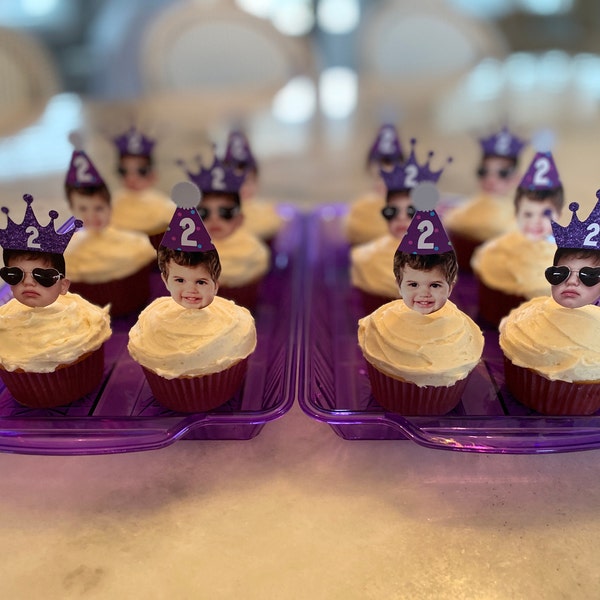 Custom Face Cupcake Toppers, Personalized Cupcake Toppers for Birthday ...