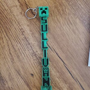 Minecraft Creeper Personalized Custom Name Tag Keychain - Etsy